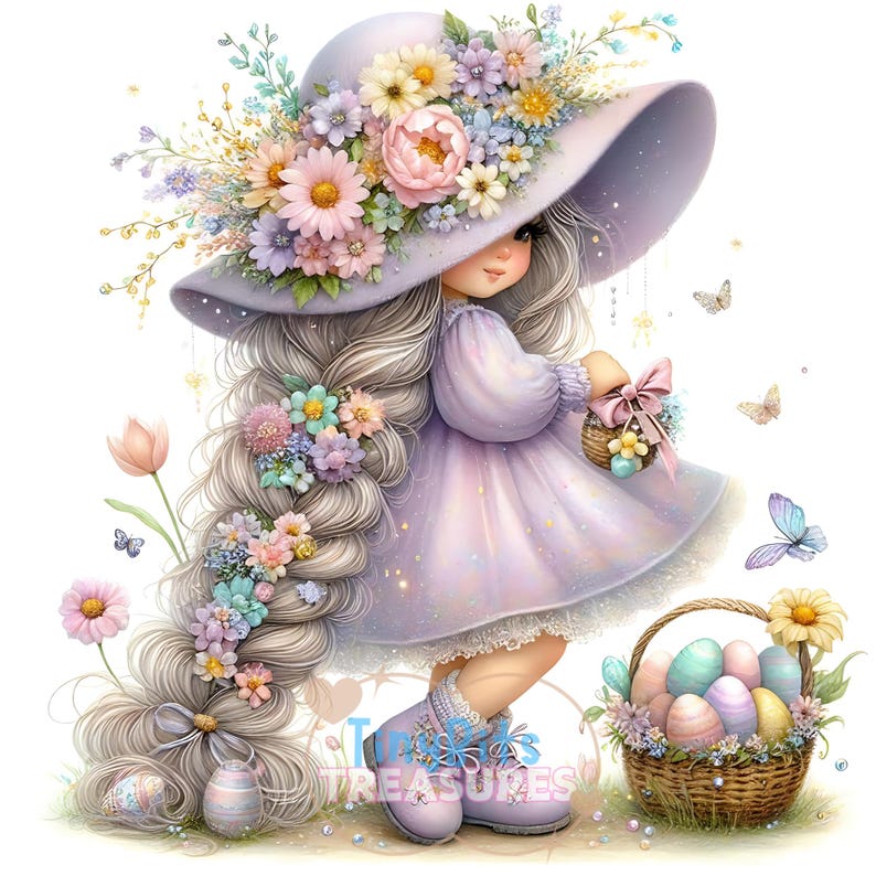 Easter Spring Gnome Clipart, Cute Gnome, White Background, Junk Journal ...
