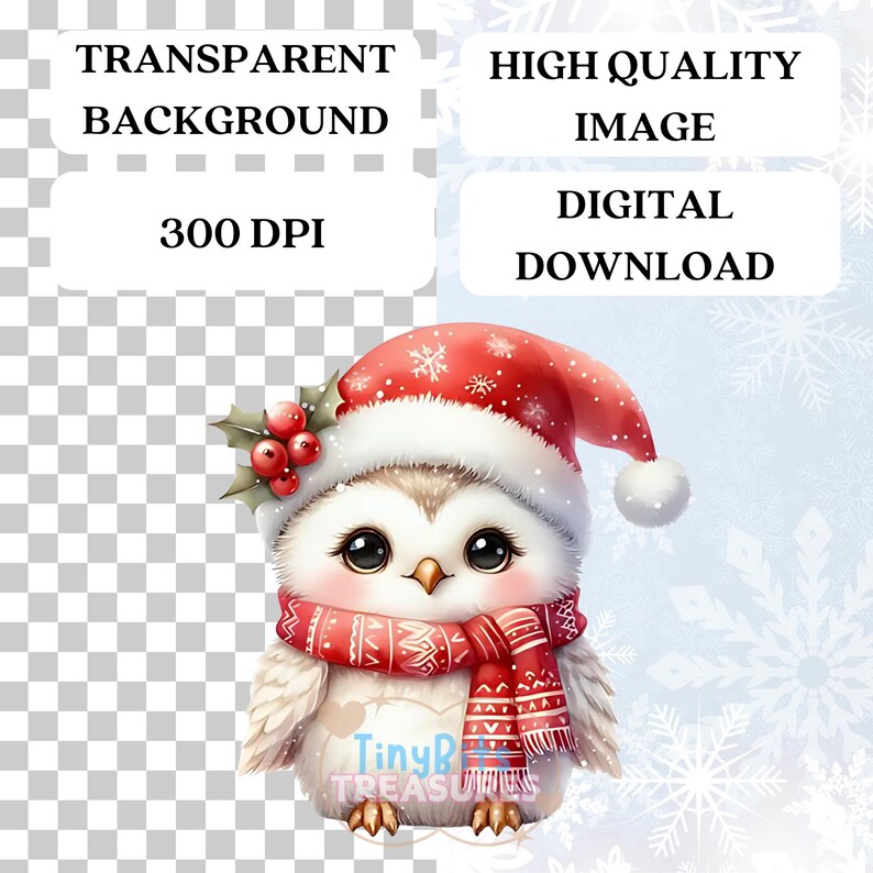 Watercolor Christmas Woodland Animals Clipart: PNG Images (digital ...