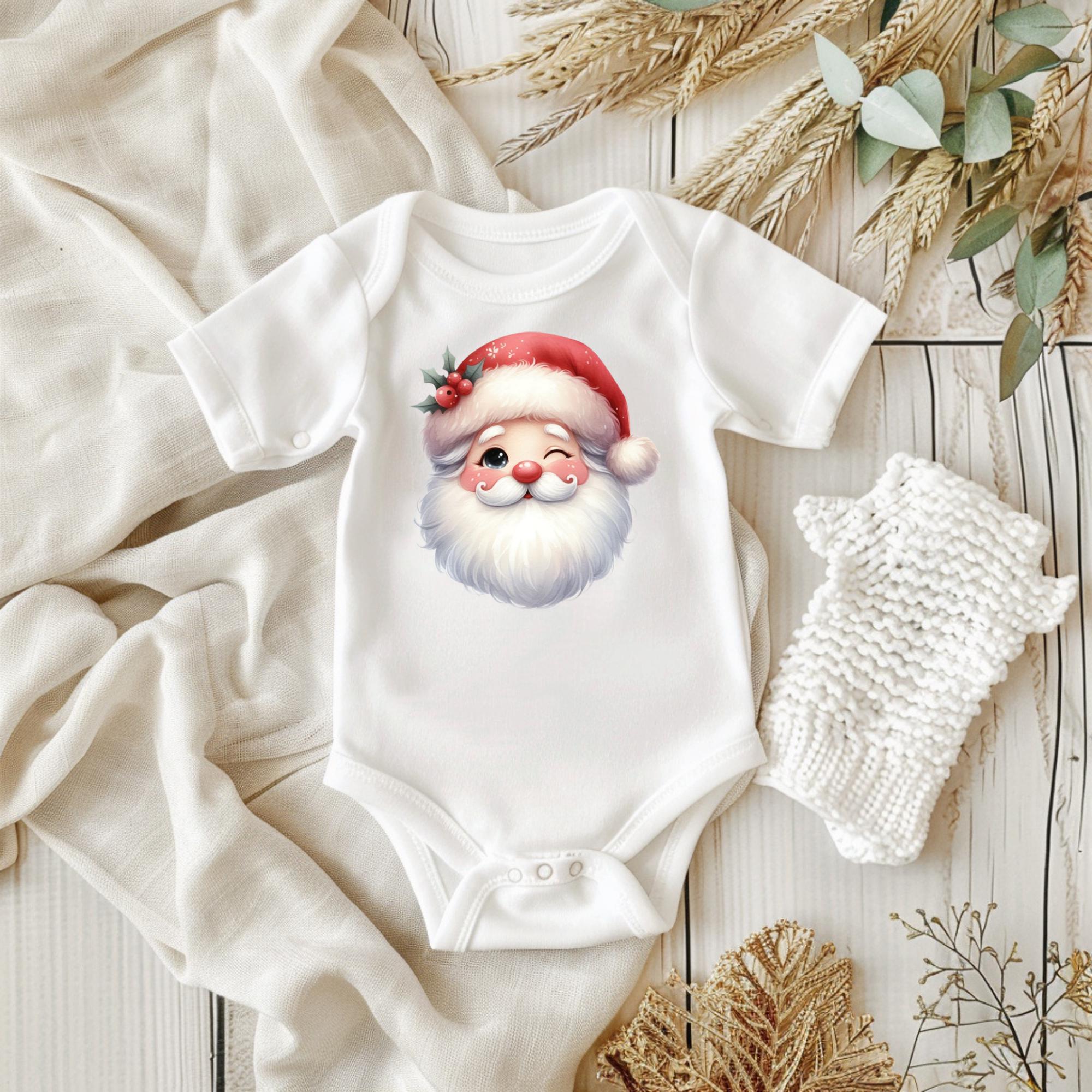 Santa Faces Clipart Bundle, Retro Santa Face Christmas PNG, Vintage ...