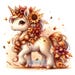 Fall Autumn Unicorn Clipart, Floral Unicorn, Cute Unicorn, Autumn Decor ...