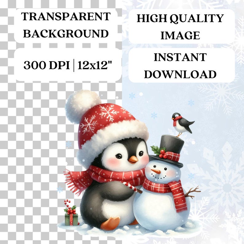 20 Christmas Penguin Clipart Bundle, Christmas Clipart, Winter Animals ...