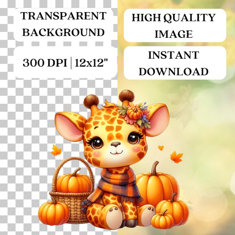 Fall Cute Animals PNG Bundle, Autumn Animals, Watercolor Baby Animals ...