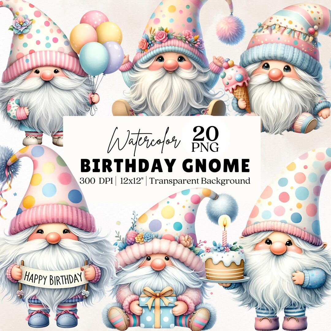 Birthday Gnome Clipart Png, Happy Birthday Gnome, Cute Gnome, Birthday ...
