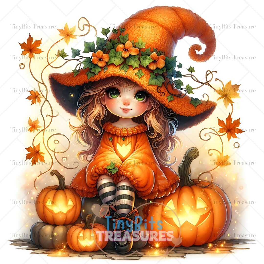Halloween Pumpkin Gnomes Clipart, 15 JPG Cute Halloween Gnome, Pumpkin ...