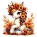 Fall Autumn Unicorn Clipart, Floral Unicorn, Cute Unicorn, Autumn Decor ...