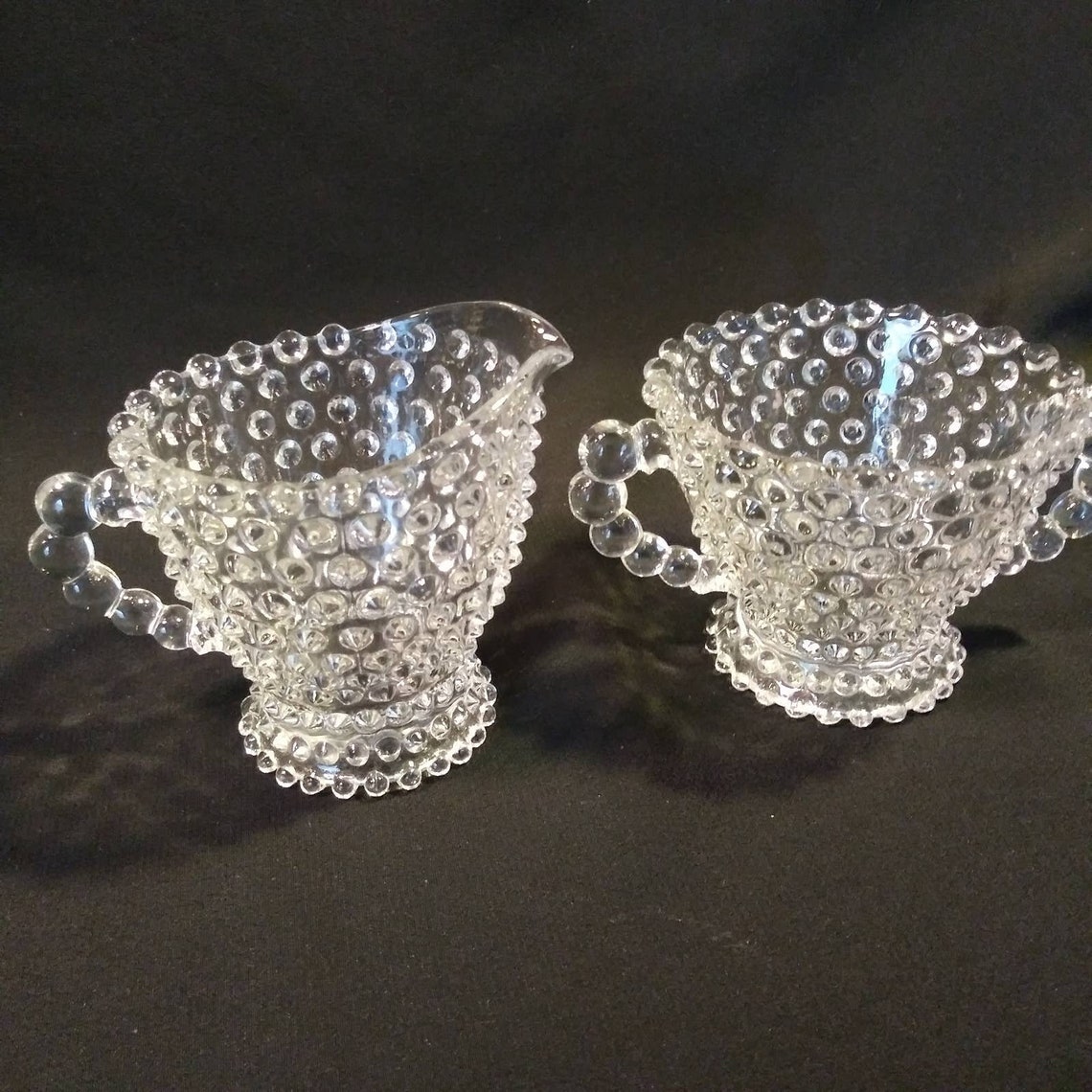Duncan Miller Depression Glass Hobnail Clear Mini Sugar N Creamer - Etsy