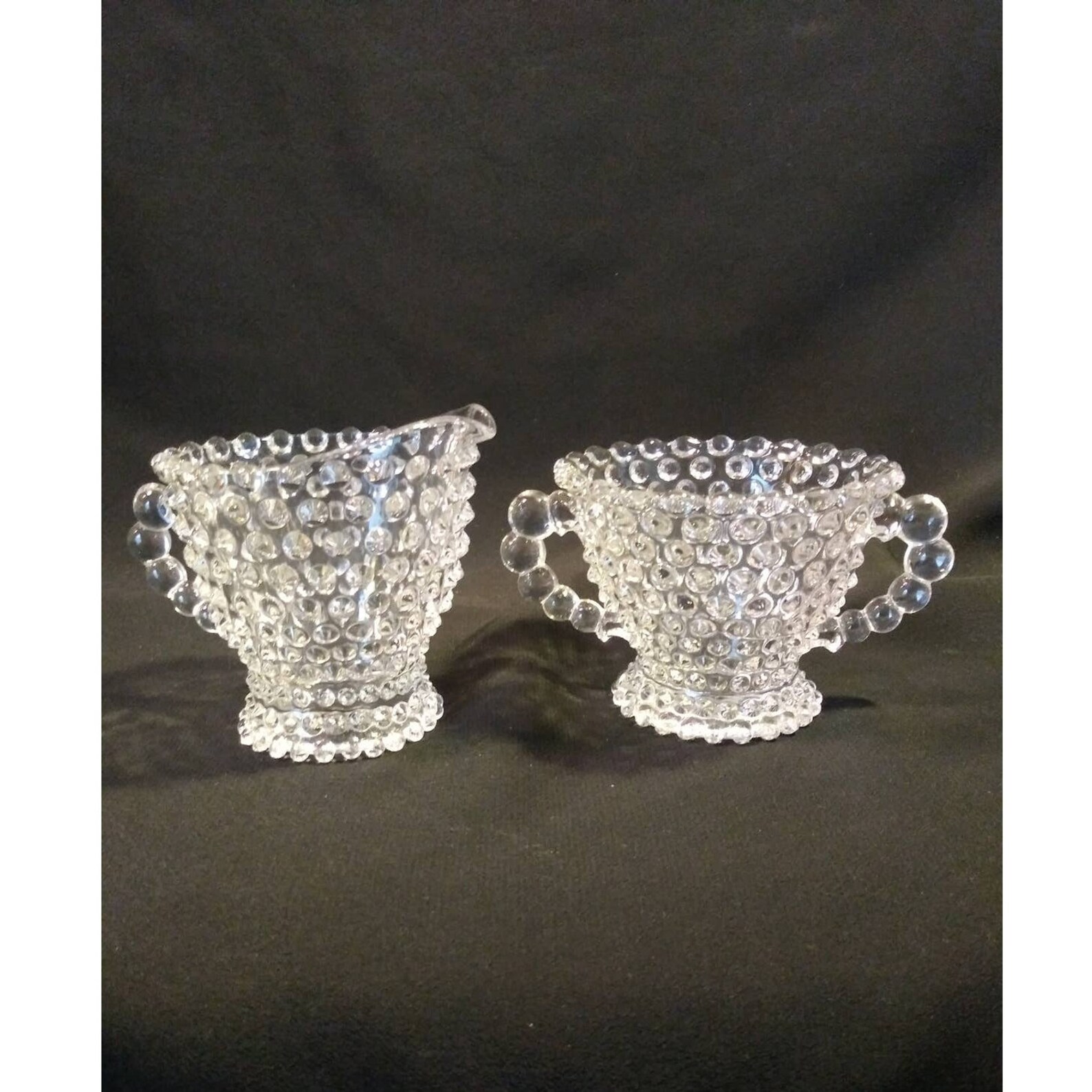 Duncan Miller Depression Glass Hobnail Clear Mini Sugar N Creamer - Etsy
