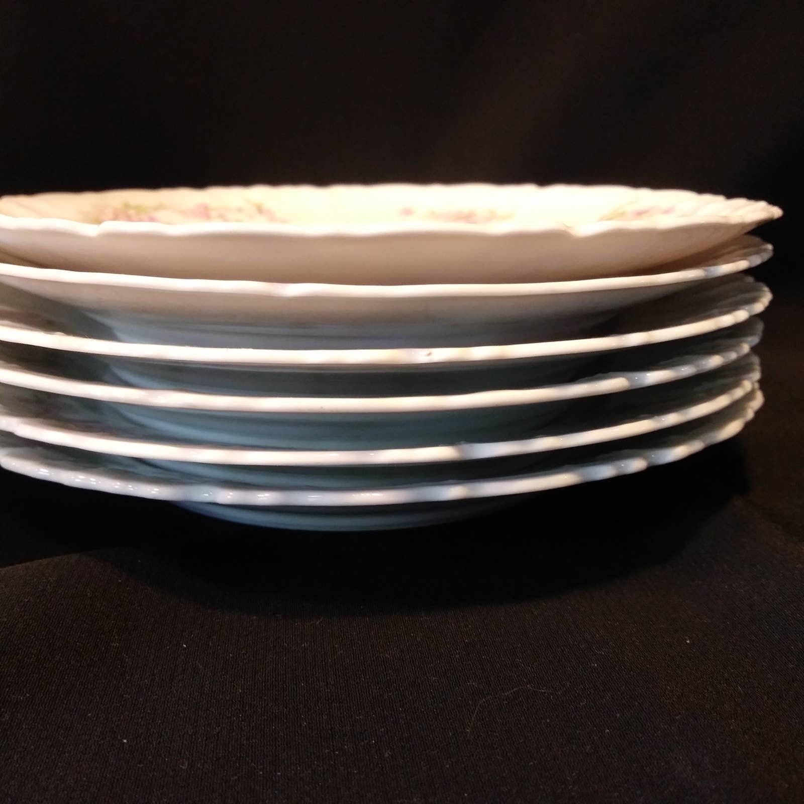 8 Antique MZ Austria Bnb Plates Scalloped Purple Flowers - Etsy