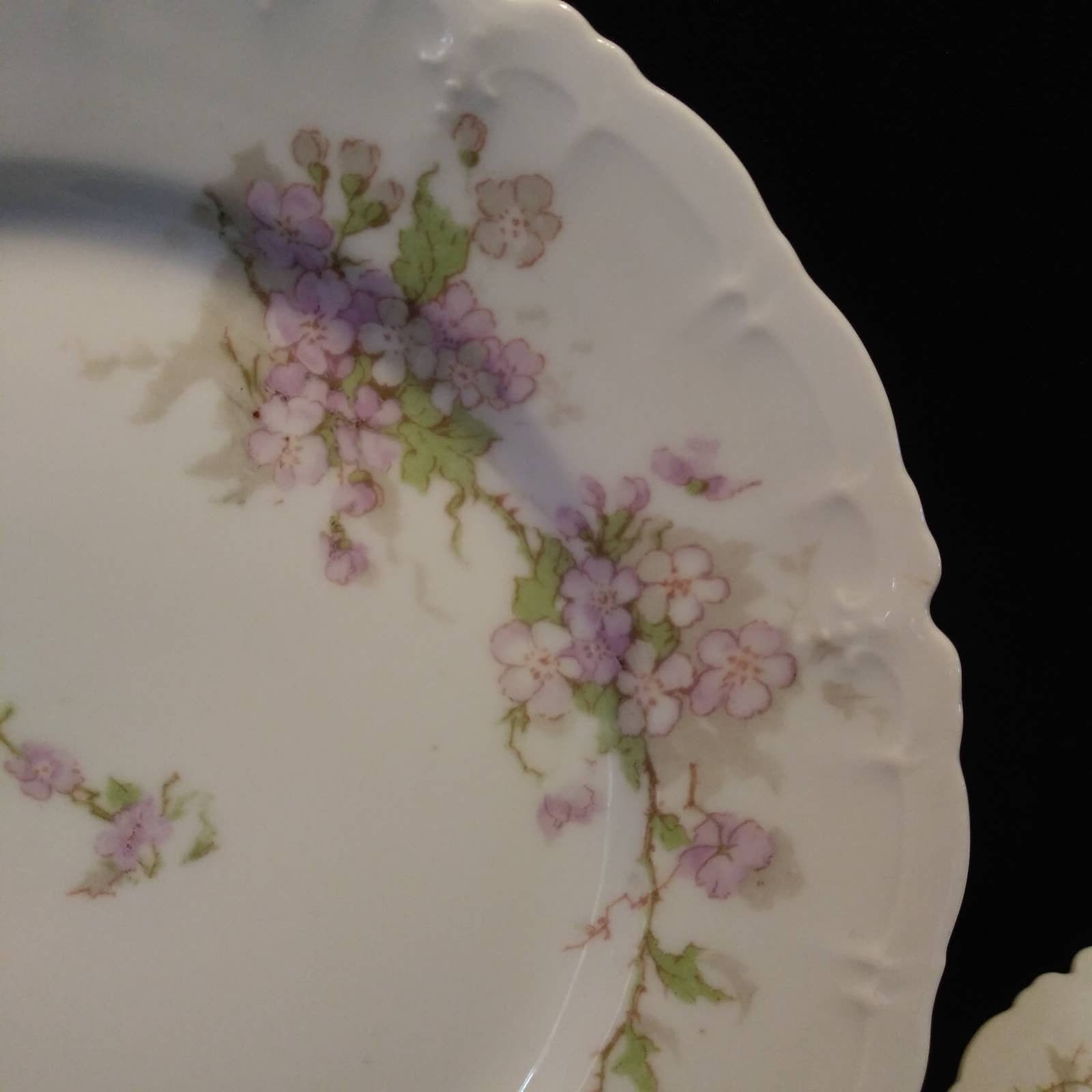 8 Antique MZ Austria Bnb Plates Scalloped Purple Flowers - Etsy