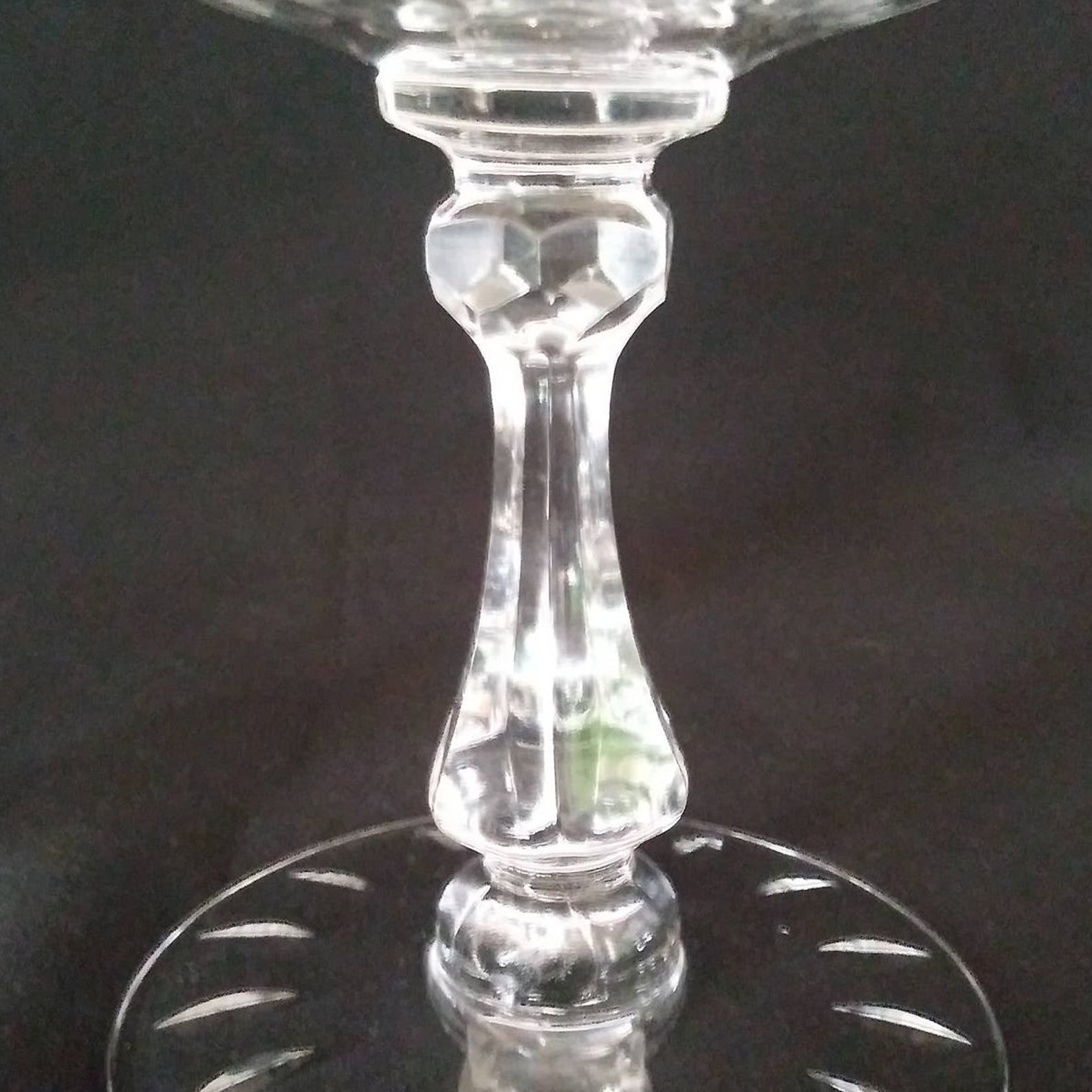 4 Pc Set Mixed Bubble Stem Cut Crystal Glassware - Etsy