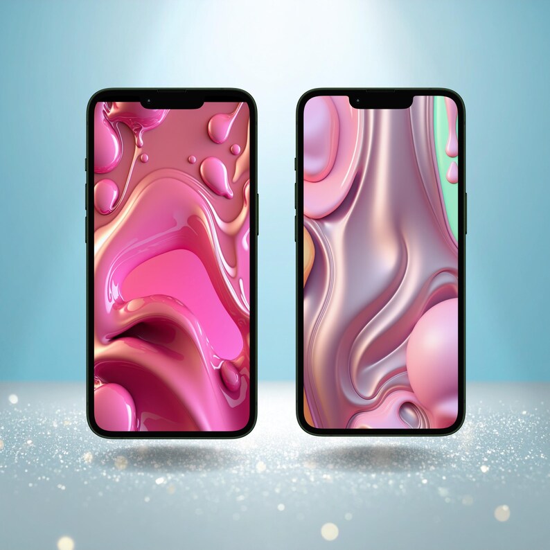 3d Liquid Glass Wallpapers Set of 12 | Glossy iPhone & Android Lock ...