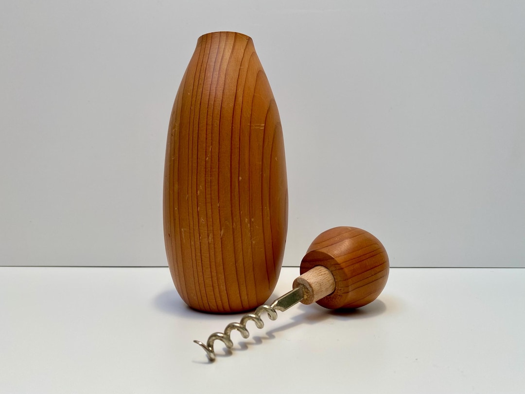 Wooden French Corkscrew or Wine Bottle Opener in Stand, Free-standing ...