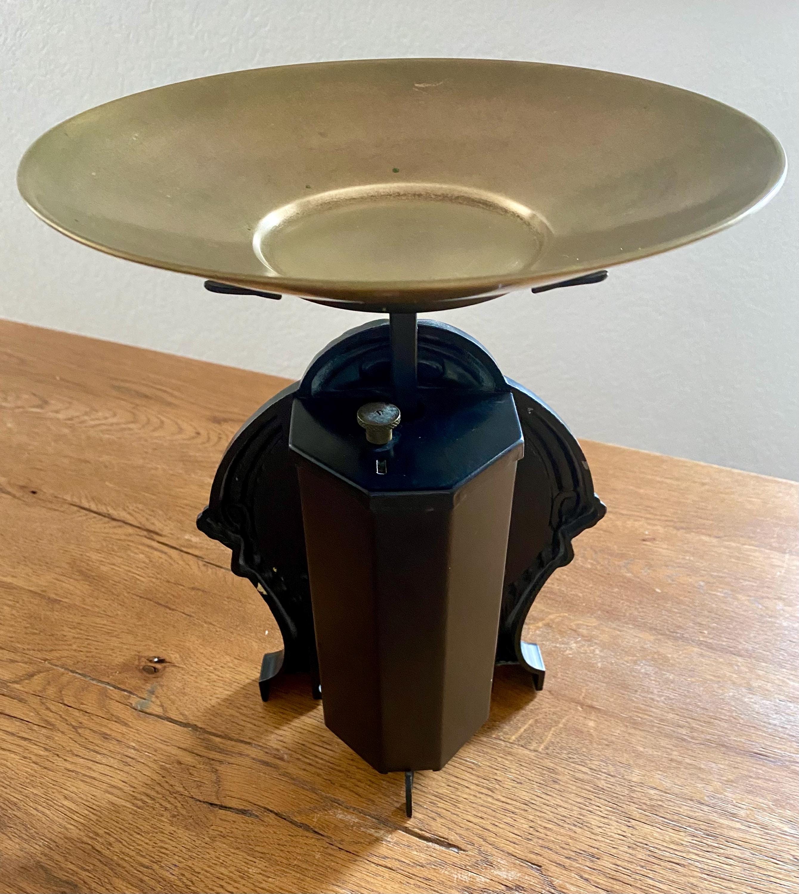 1950s Swedish EKS Black Metal Kitchen Weighing Scales With Brass Pan ...