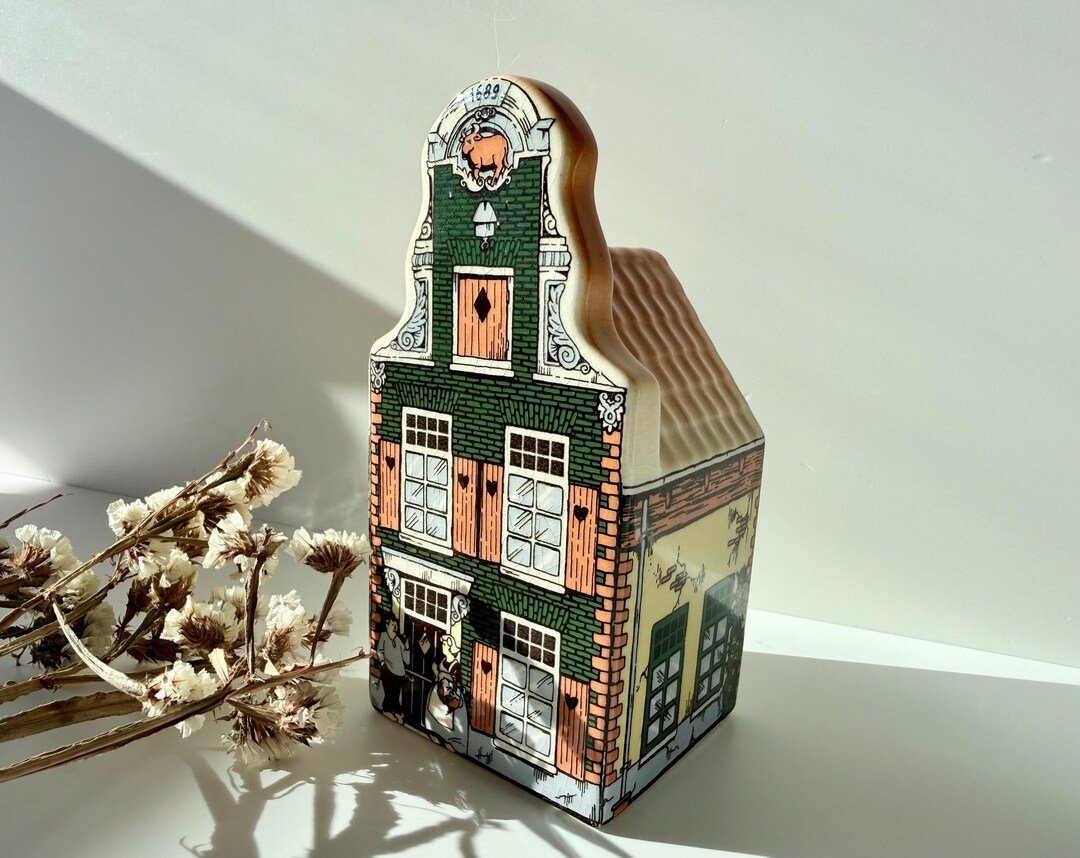 Vintage Dutch Delft Hand-painted Canal House Piggy Bank or Money Box - Etsy