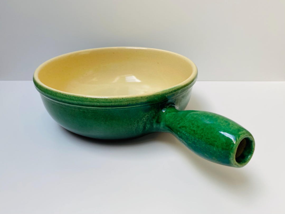 Vintage LANDERT 20 Traditional Swiss Cheese Fondue Pot in Emerald Green ...