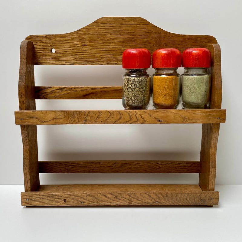 Wooden Spice Wall Rack - Etsy