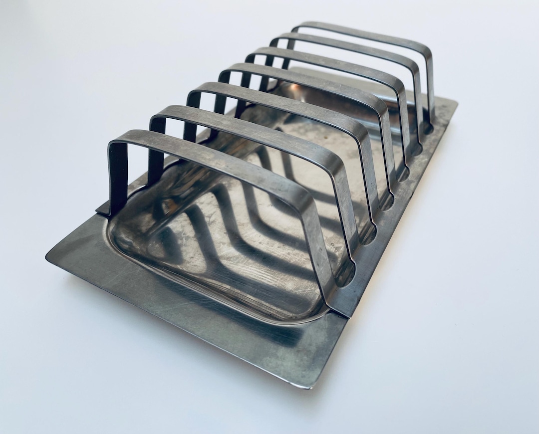 Danish Stainless Steel Toast Rack With Crumb Tray: Mid-century Modern ...