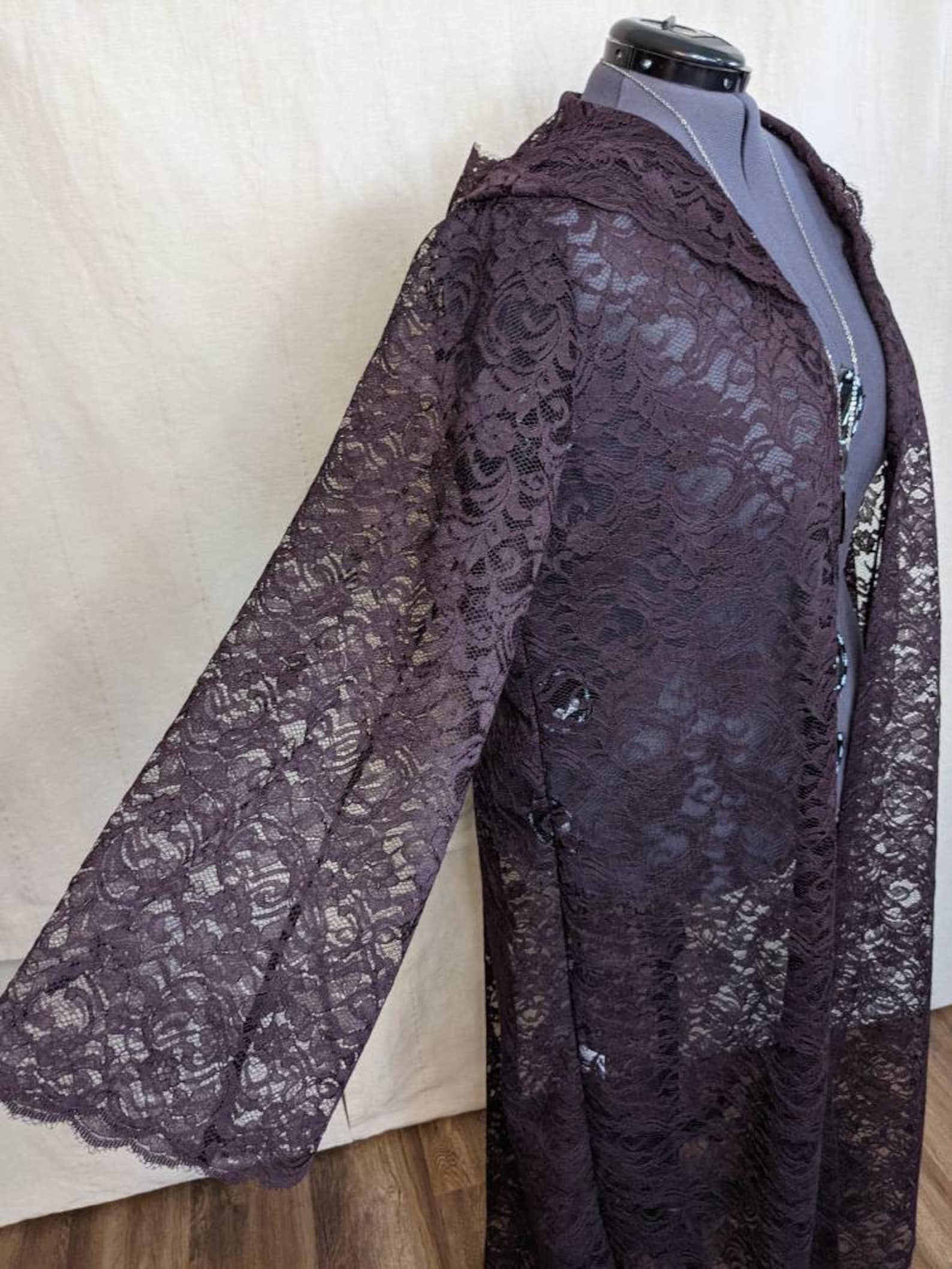 Plum Lace Long Duster Womens Mens Boho Festival Fashion | Etsy