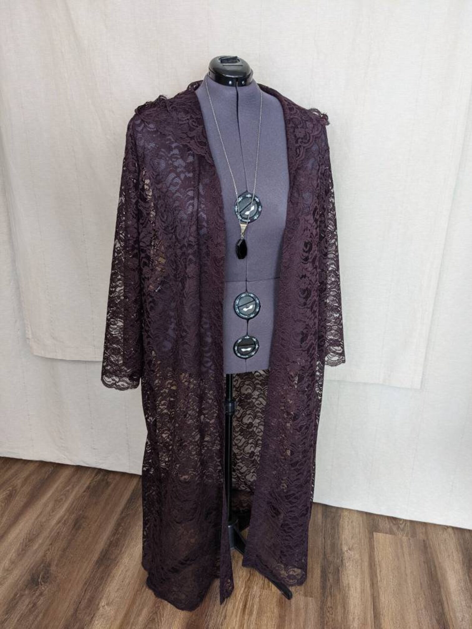 Plum Lace Long Duster womens mens boho festival fashion | Etsy