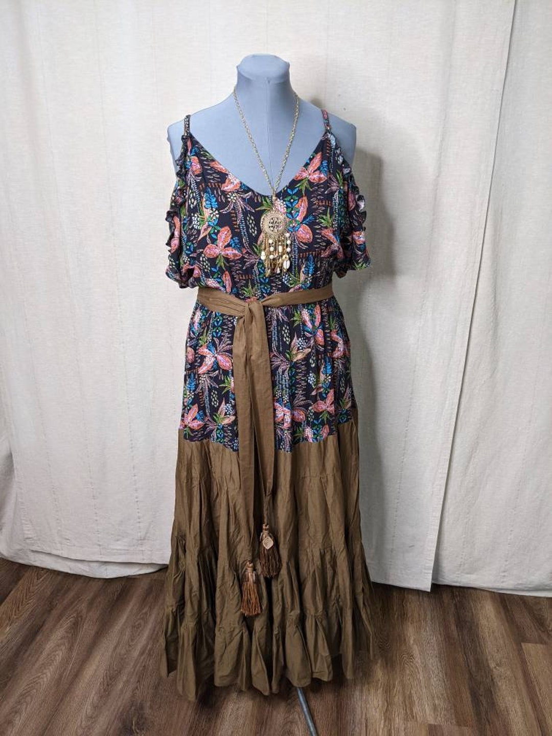 Tier Ruffle "lottie" Dress M-L; Women's Upcycled Clothing, Sustainable ...