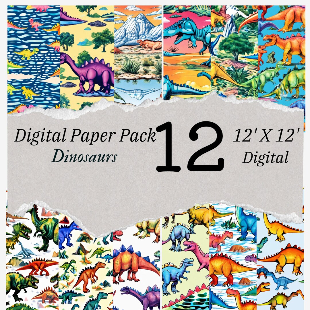Dinosaurs Digital Paper for Your Crafting Projects - Etsy