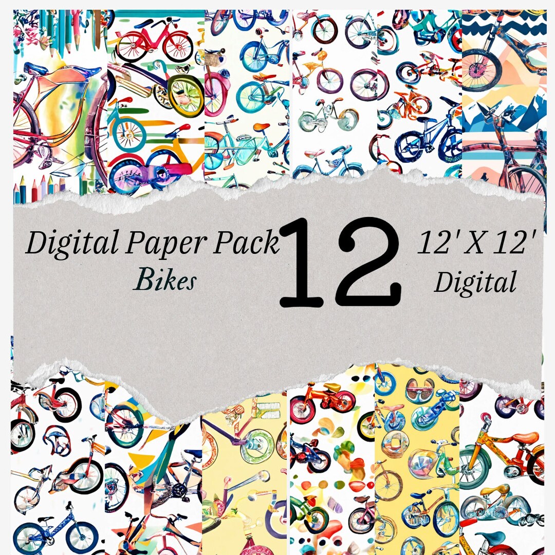 Bikes Inspired Digital Paper for Your Crafting Projects - Etsy