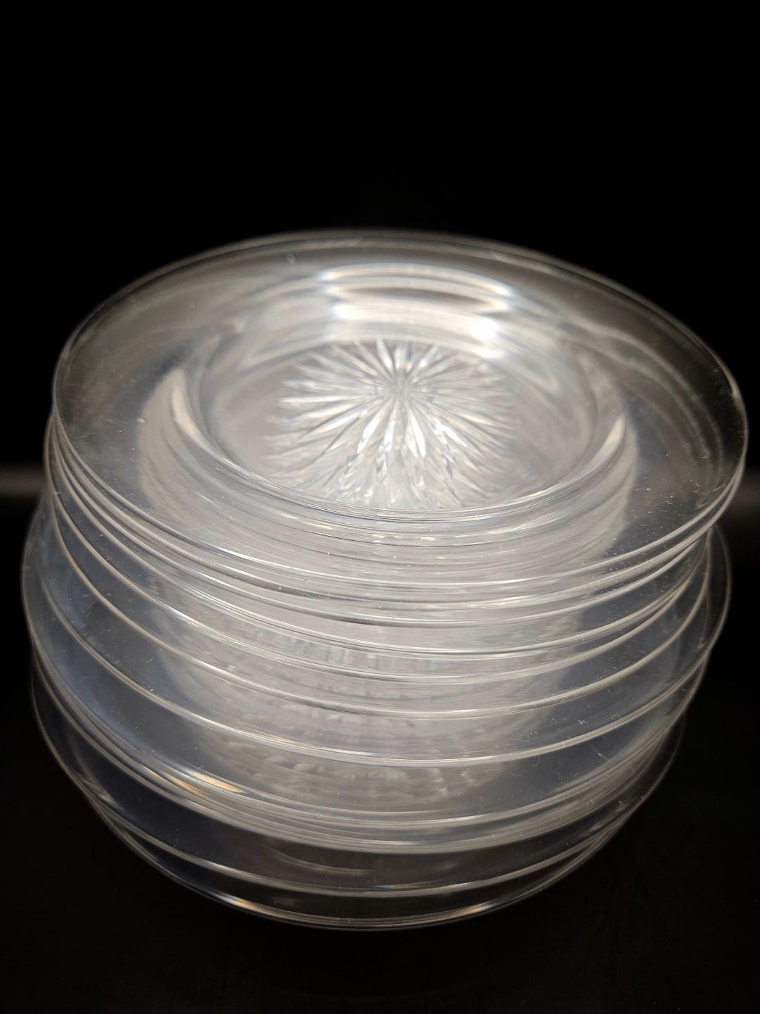 Set of 12 Vintage Art Deco Glass Plates Set - 6 Smaller and 6 Larger - Etsy