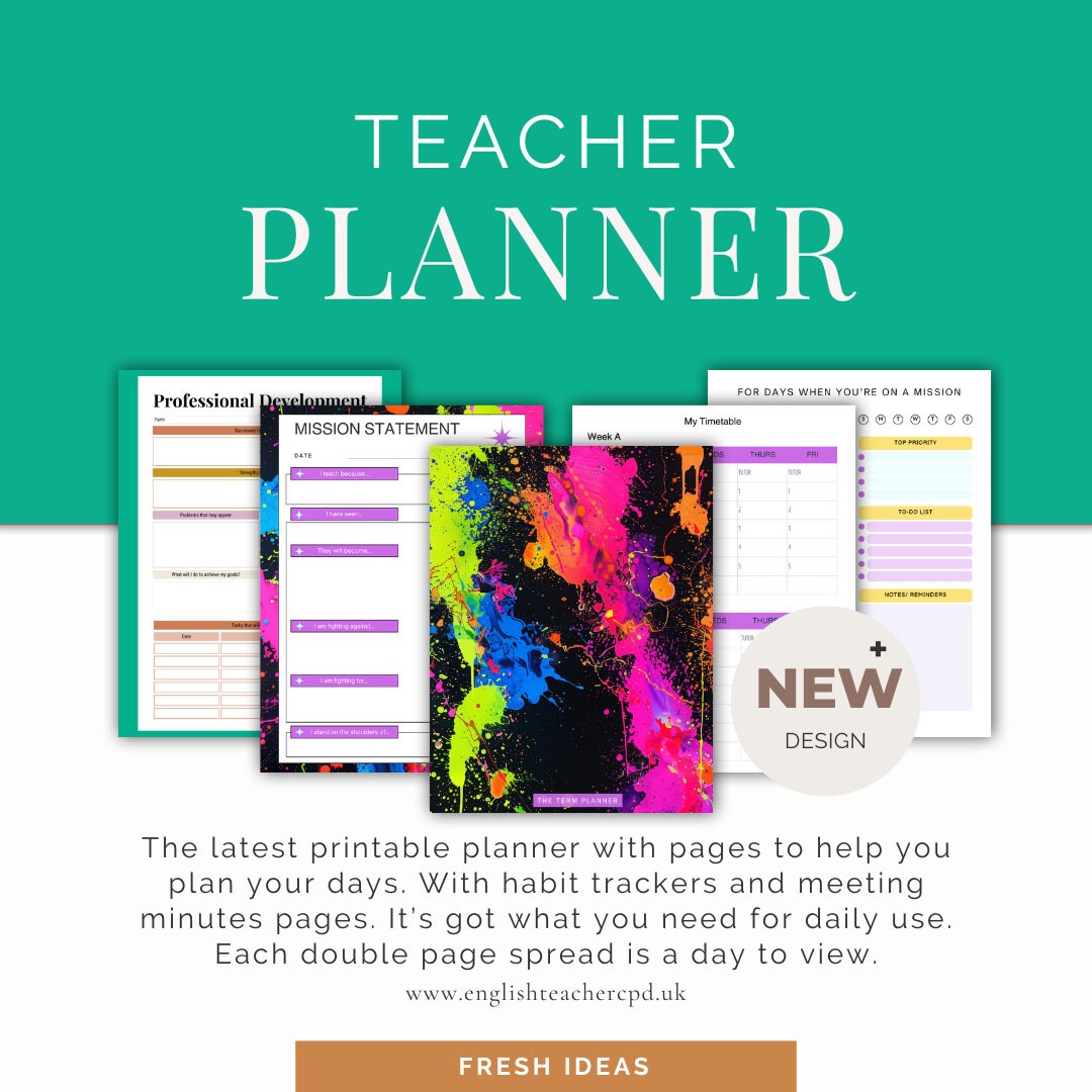 Printable Term Planner, Neon, Ink Blot - Etsy