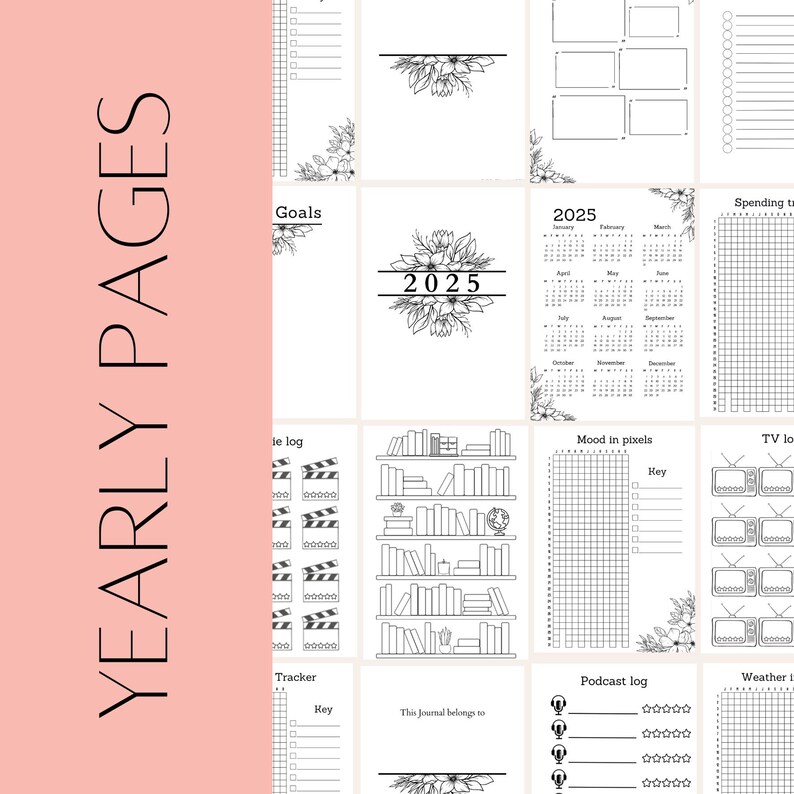 2025 Bullet Journal Printable | Monthly and Weekly Calendars ...