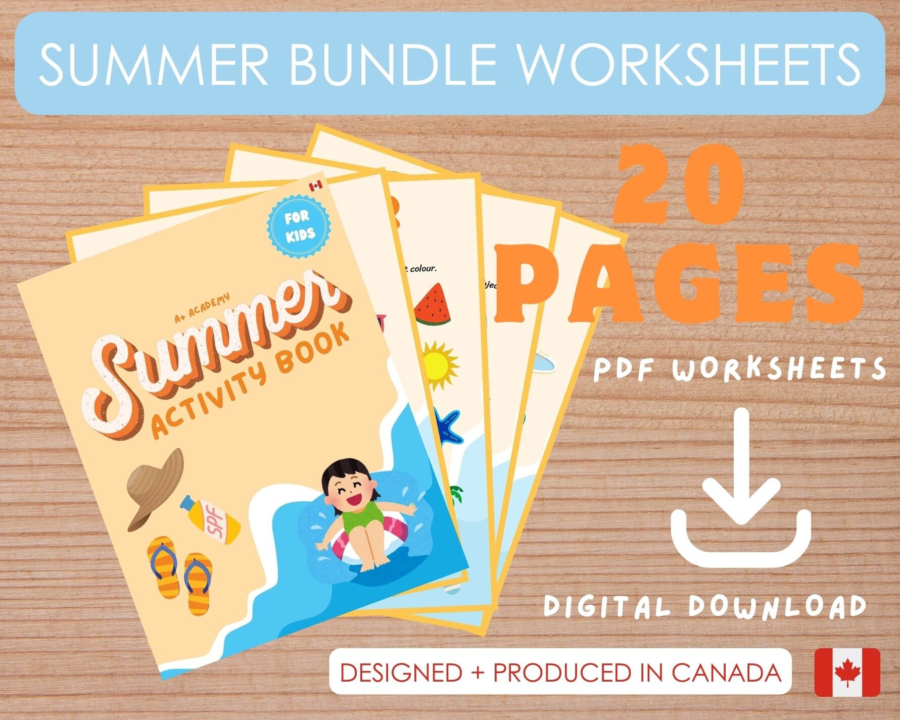 Printable Activity Worksheets Bundle for Kids | Summer Season Theme ...