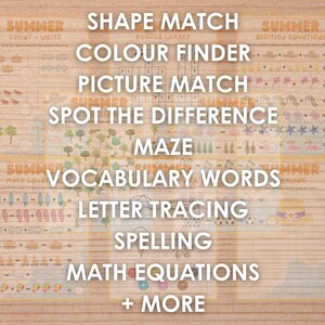 Printable Activity Worksheets Bundle for Kids | Summer Season Theme ...