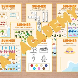Printable Activity Worksheets Bundle for Kids | Summer Season Theme ...