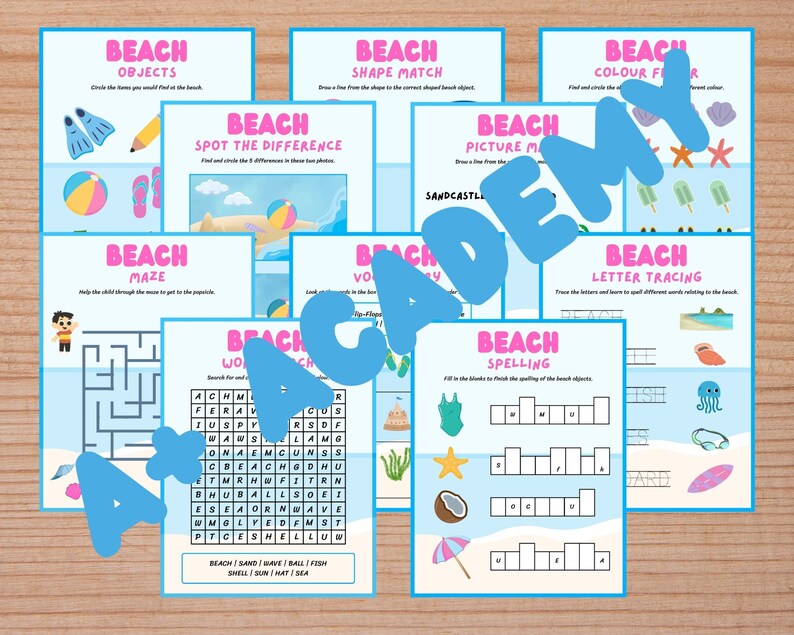 Printable Activity Worksheets Bundle for Kids | Summer Beach Theme ...