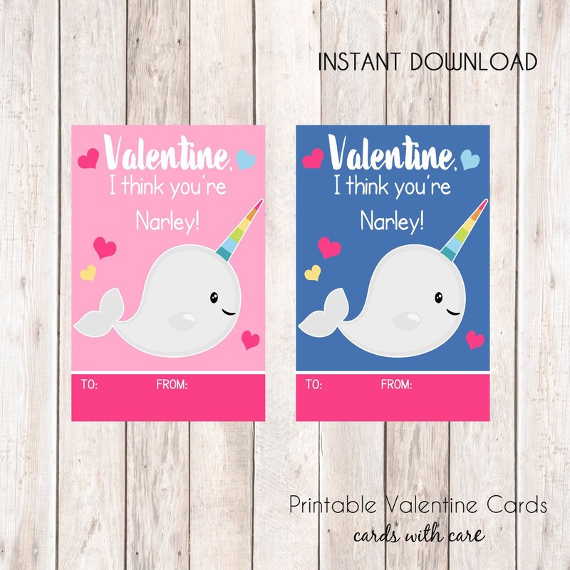 Narwhal Valentine - Etsy