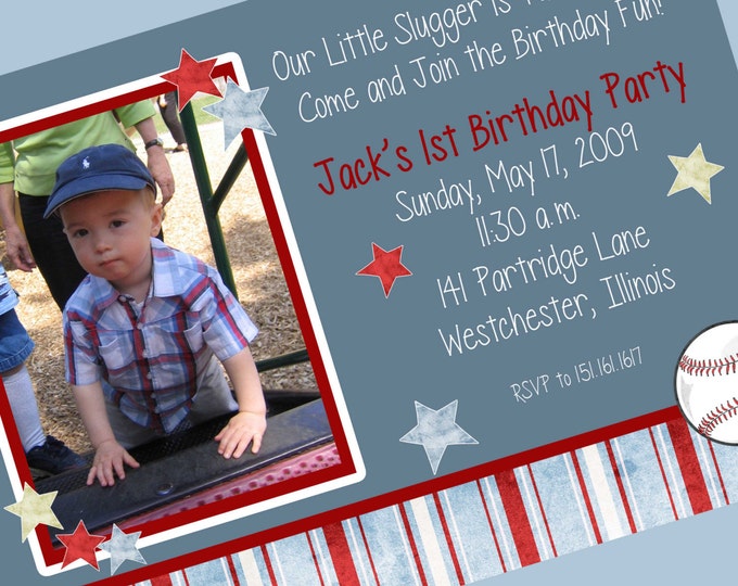 Baseball Party Invitation, Custom Wording, 12 Invitations and Envelopes ...