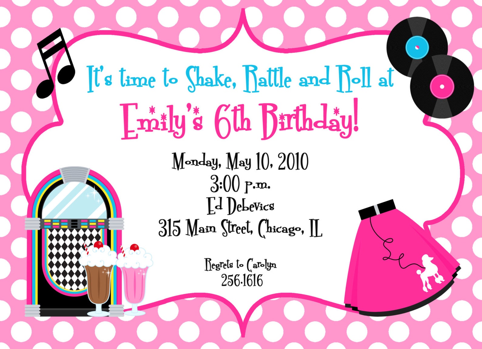 50s Invitation, Sock Hop Birthday Invitation, Printable Invitation ...