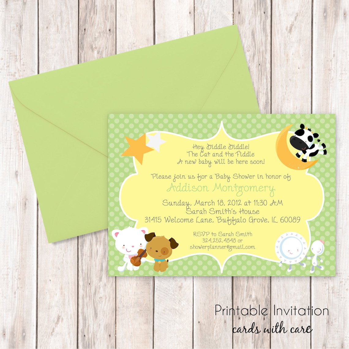 Nursery Rhymes Baby Shower Invitation Printable Invitation - Etsy