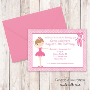 Little Ballerina Invitation, Printable Invitation Design, Custom ...