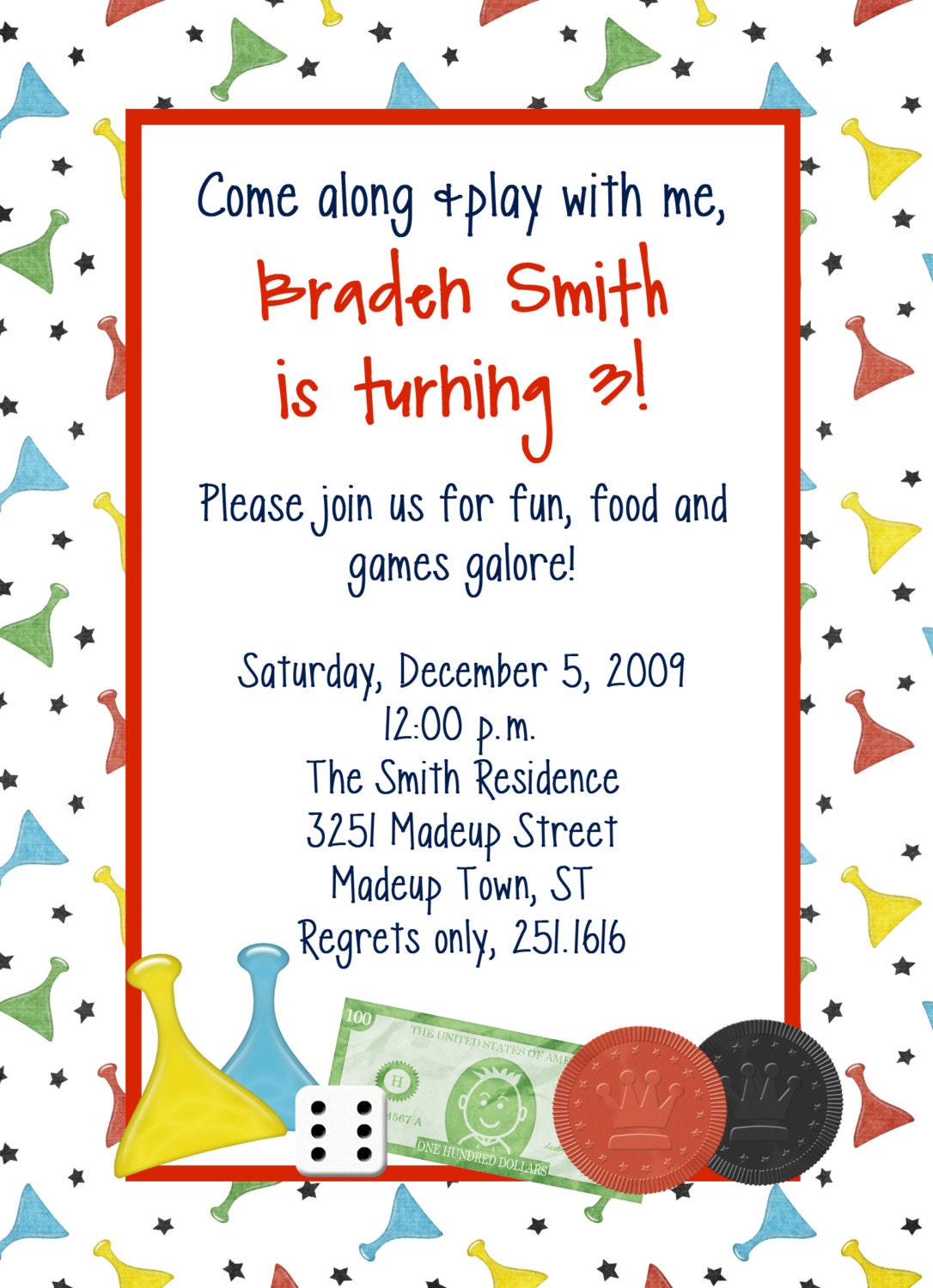 Board Games Party Invitation Printable Invitation Design | Etsy