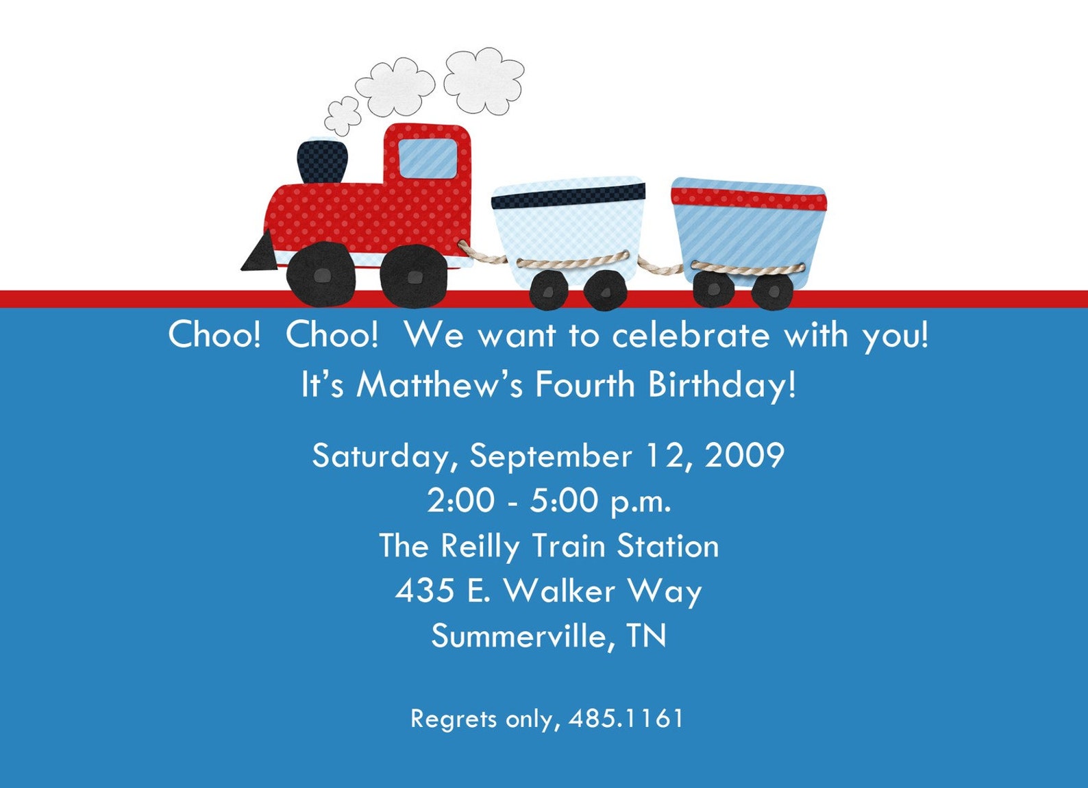 Trains Birthday Invitation, Printable Invitation Design, Custom Wording ...