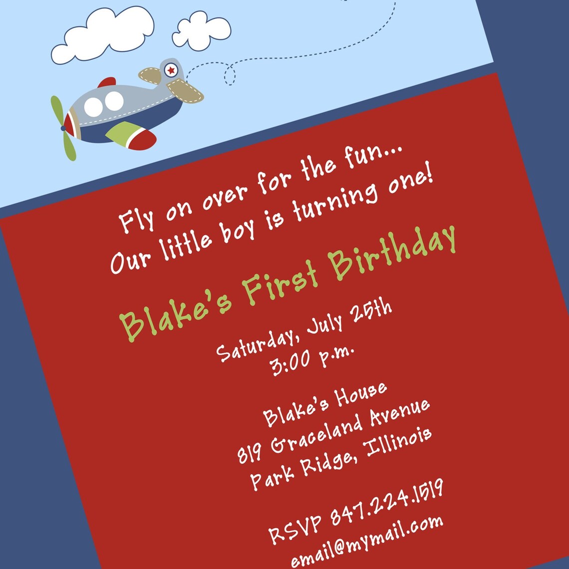Airplane Invitation Printable Invitation Design Custom - Etsy