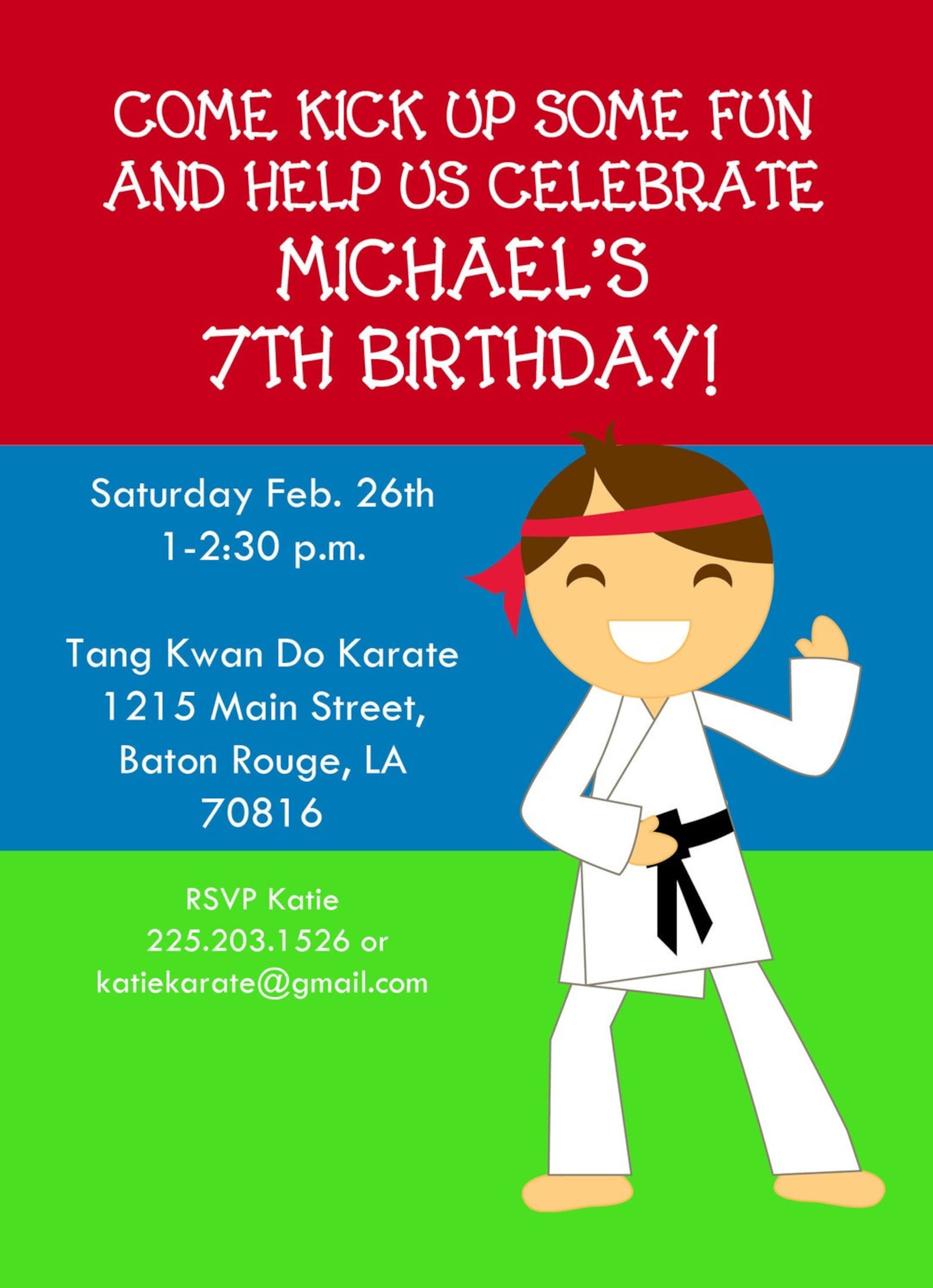 Karate Party Birthday Invitation Printable Invitation Design | Etsy