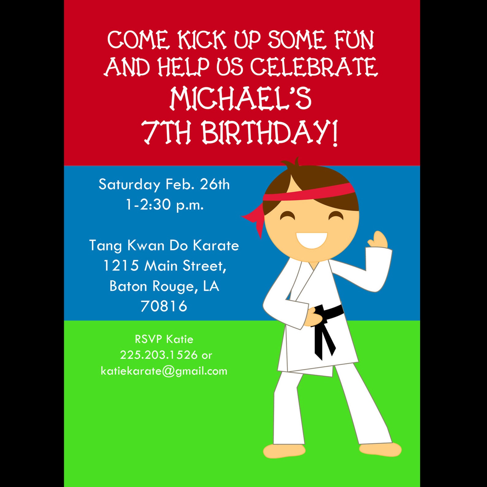 Karate Party Birthday Invitation Printable Invitation Design | Etsy