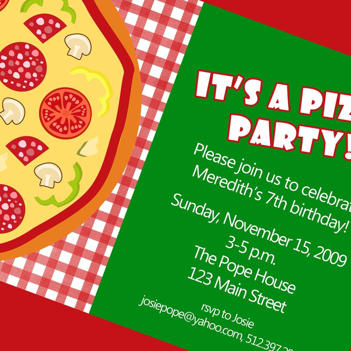 Pizza Party Invitation Printable Invitation Design Custom | Etsy