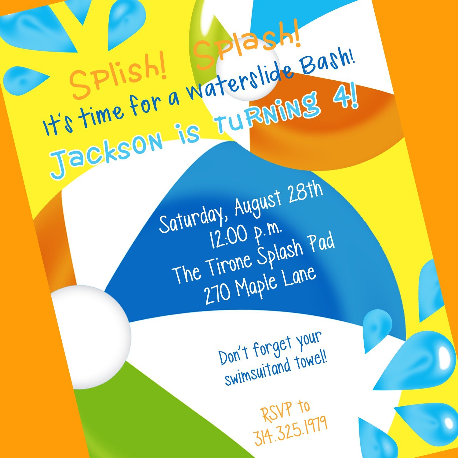 Swim Party Invites Free Printable