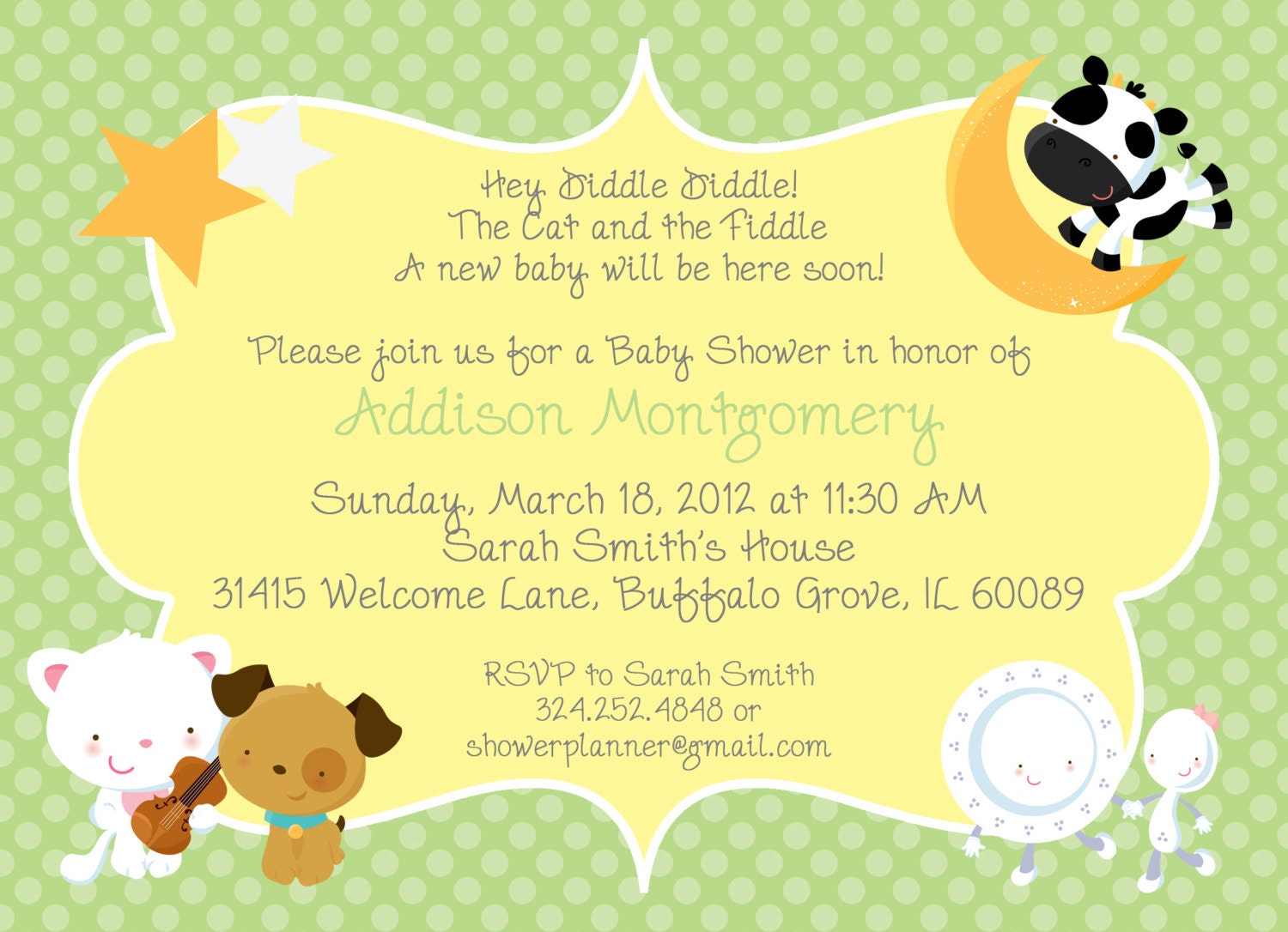 Nursery Rhymes Baby Shower Invitation Printable Invitation - Etsy