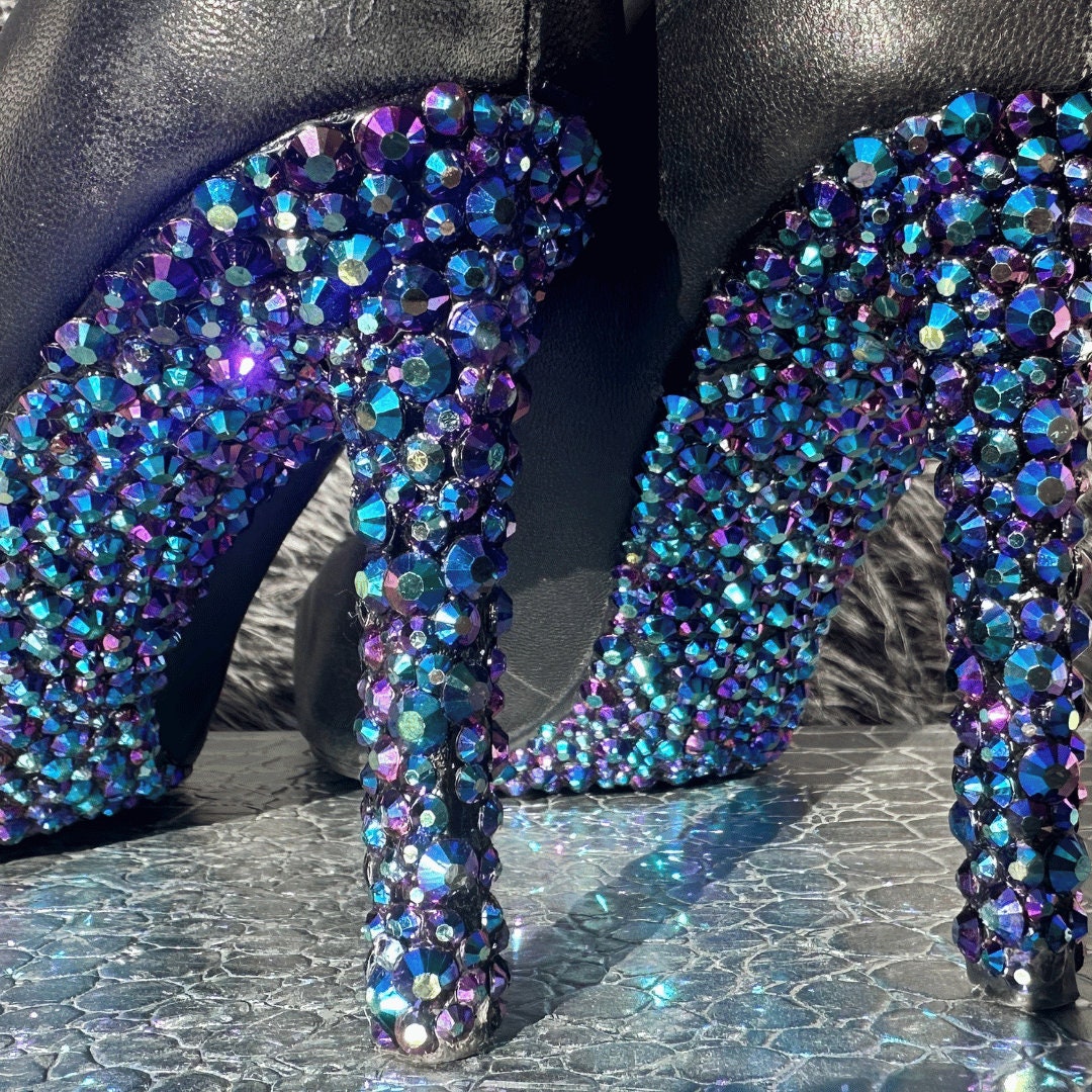 Stiletto Pumps With Crystal Bottoms Ft. Blue Diamond | Personalize the ...