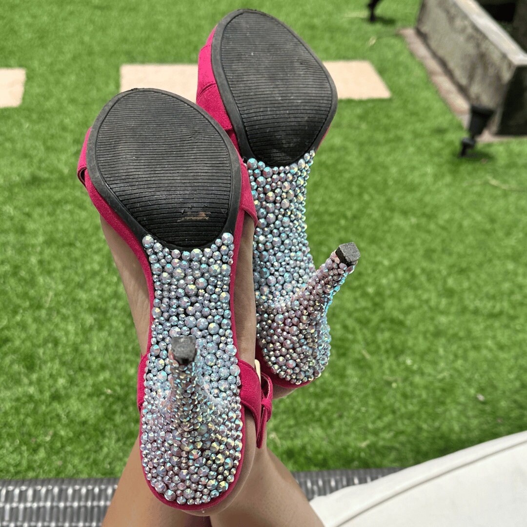 Stiletto Pumps With Crystal Bottoms Ft. Iridescent Diamonds ...