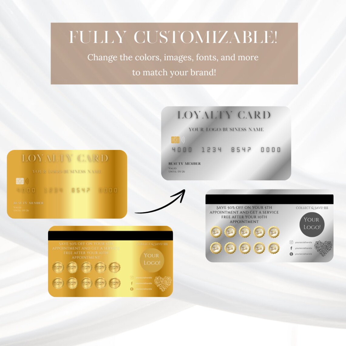 Beauty Loyalty Card, Rewards Card, Esthetician Template, Lash Template ...