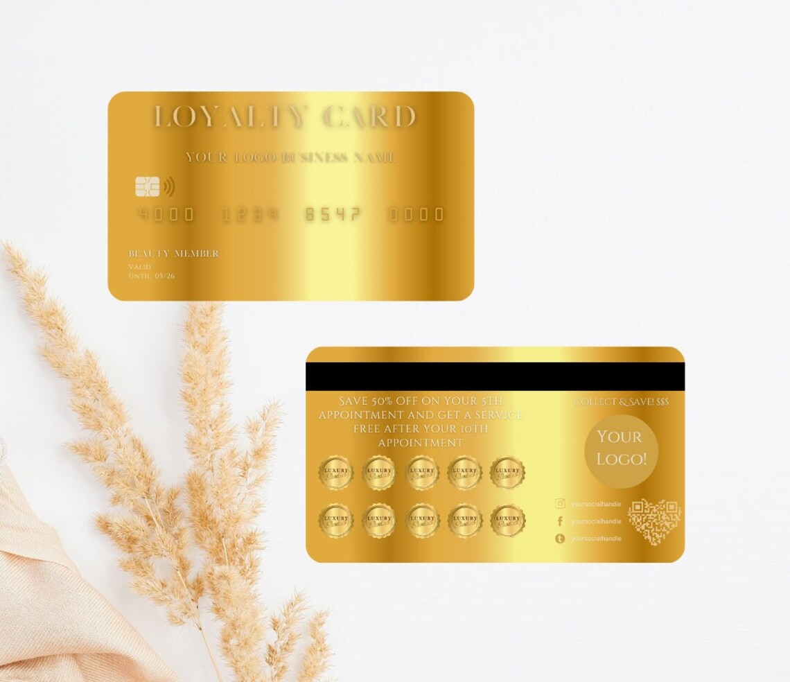 Beauty Loyalty Card, Rewards Card, Esthetician Template, Lash Template ...